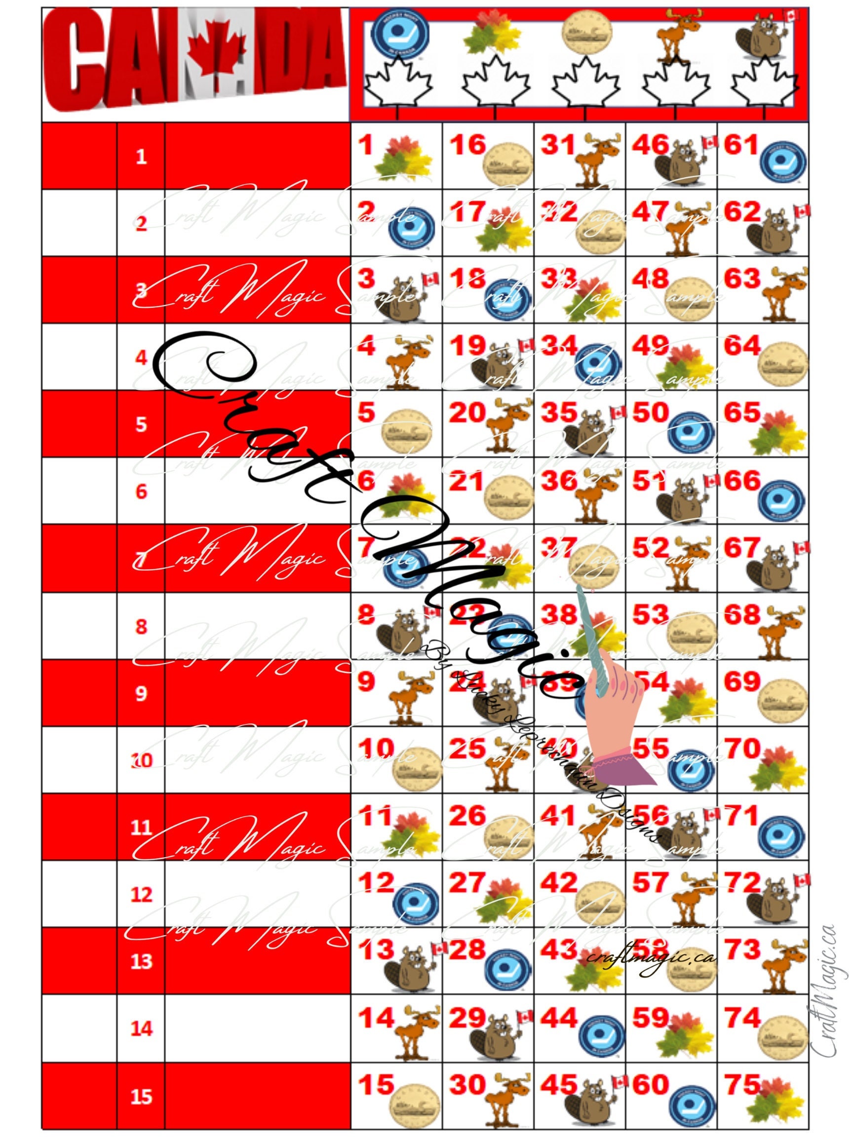 Canada Day Bingo - Etsy