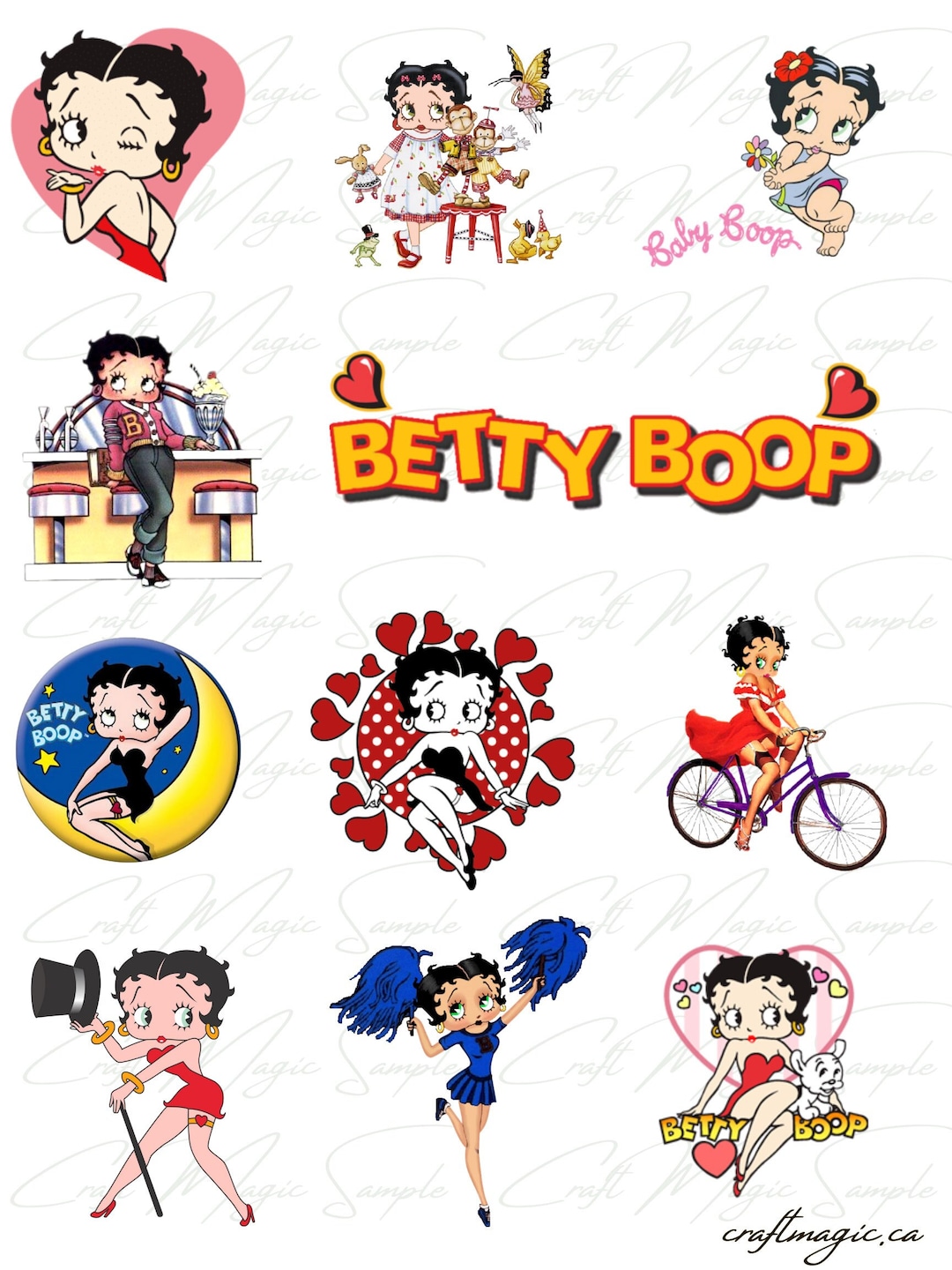 Big Bundle Betty Boop Clipart - Etsy