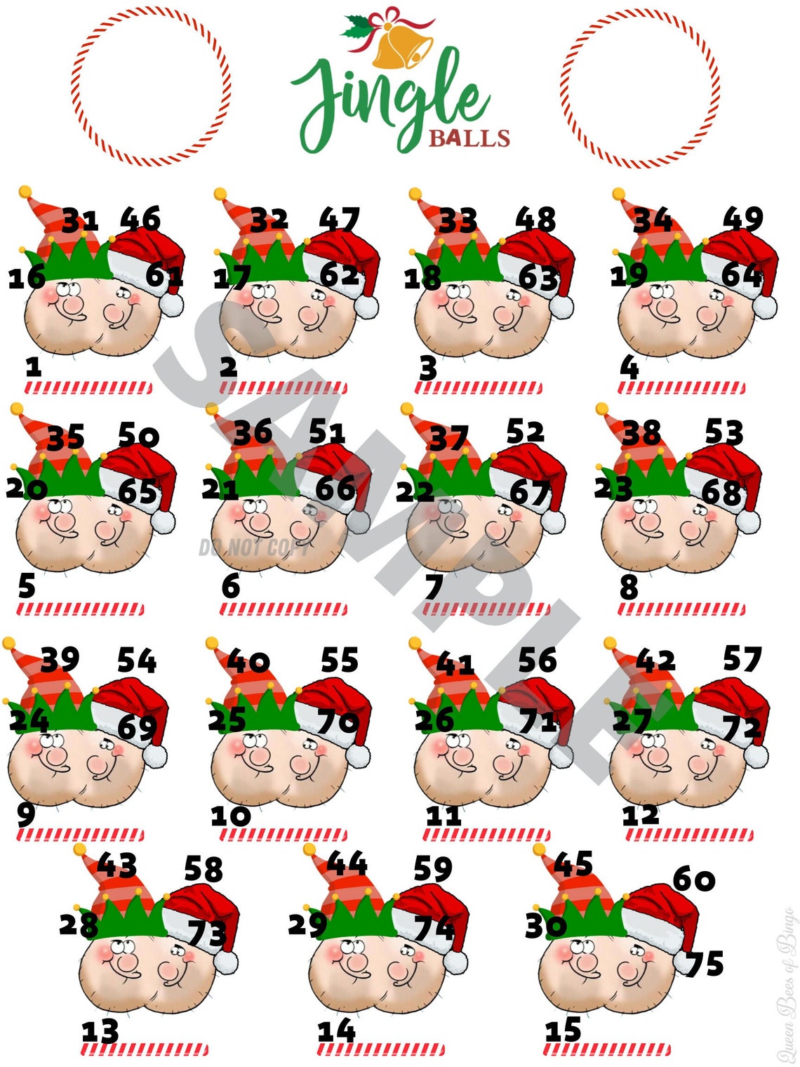 Jingle Balls (straight & Blank) Bingo Boards - Etsy
