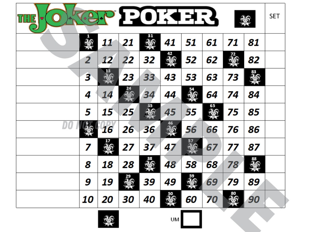 Joker Poker 10 Line Bingo - Etsy Canada