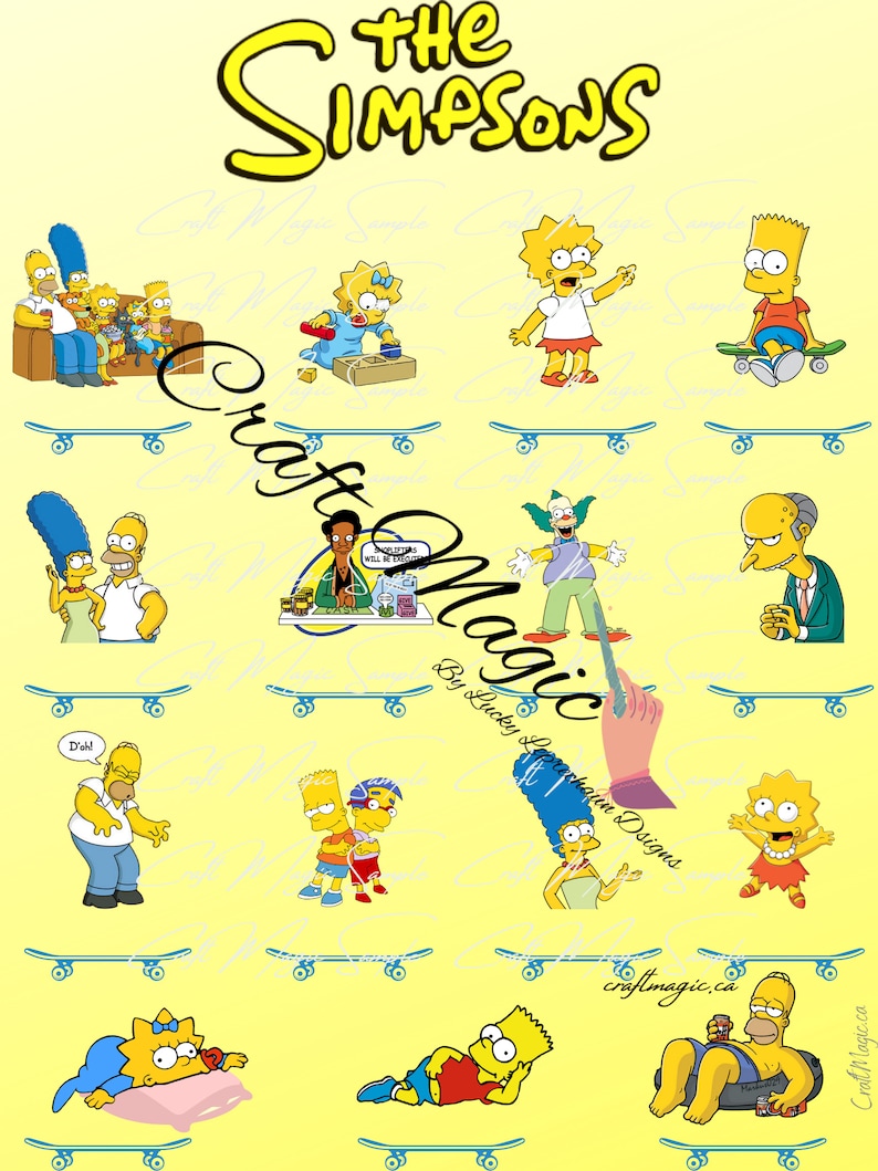 The Simpsons (75 Number Straight, Blank, Mixed) - Etsy