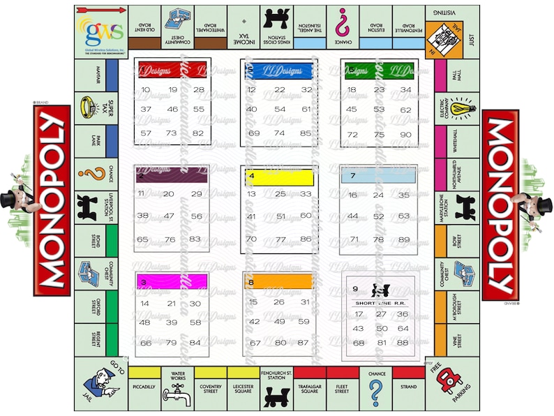 Double Blocks Monopoly Bingo Board - Etsy