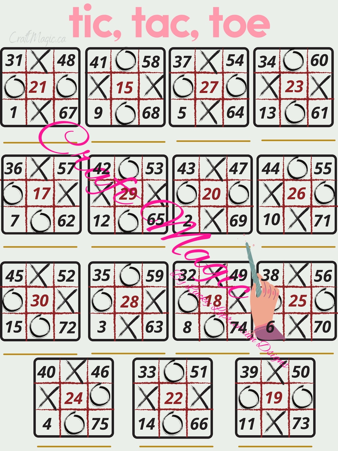 Tic Tac Toe (straight, Mixed, Blank) Bingo - Etsy