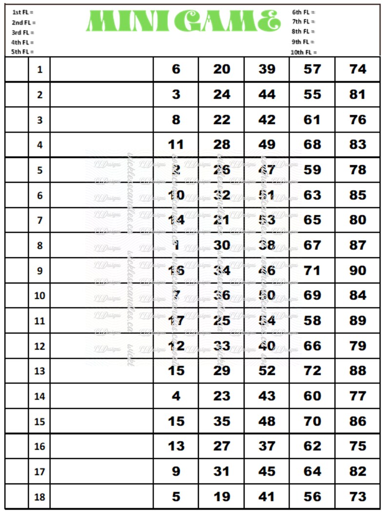 Mega Mini Bingo - Etsy