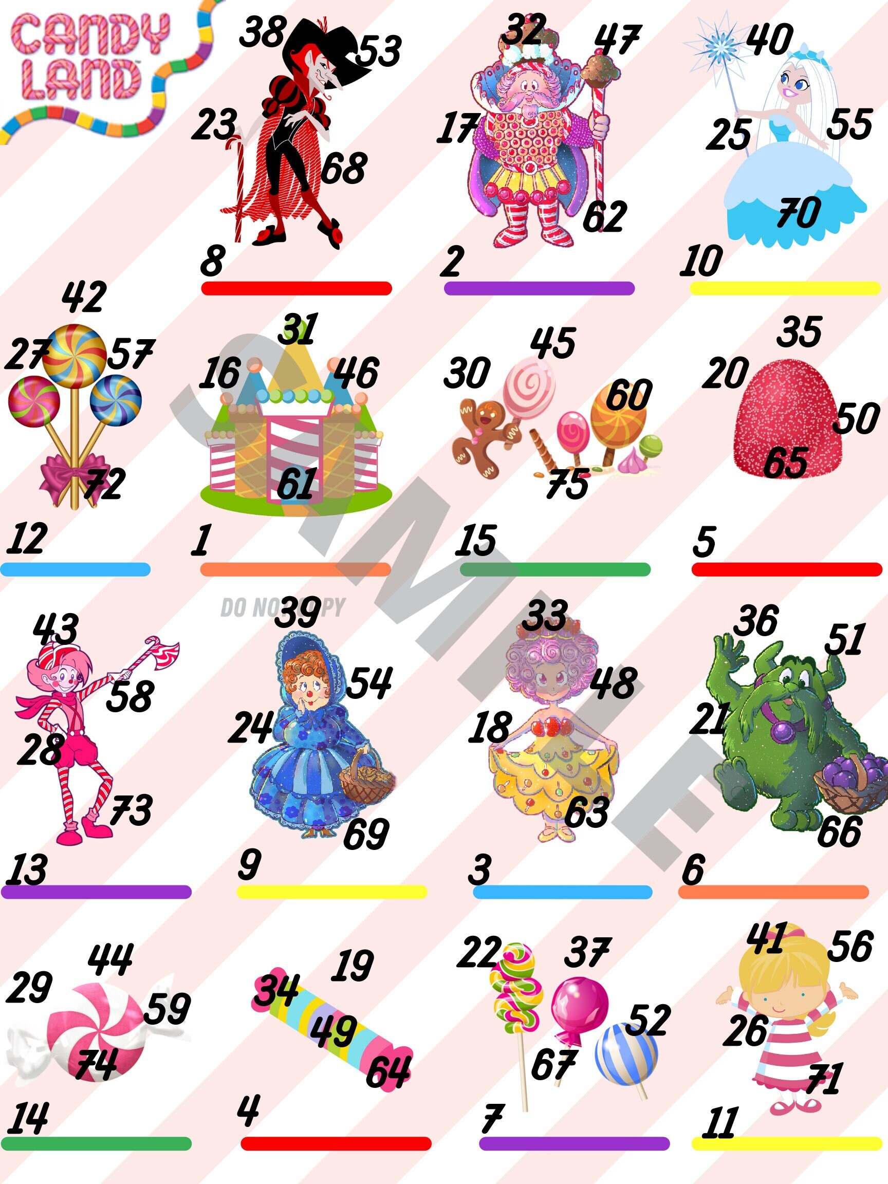 Candyland Bingo Board Bundle Pak - Etsy