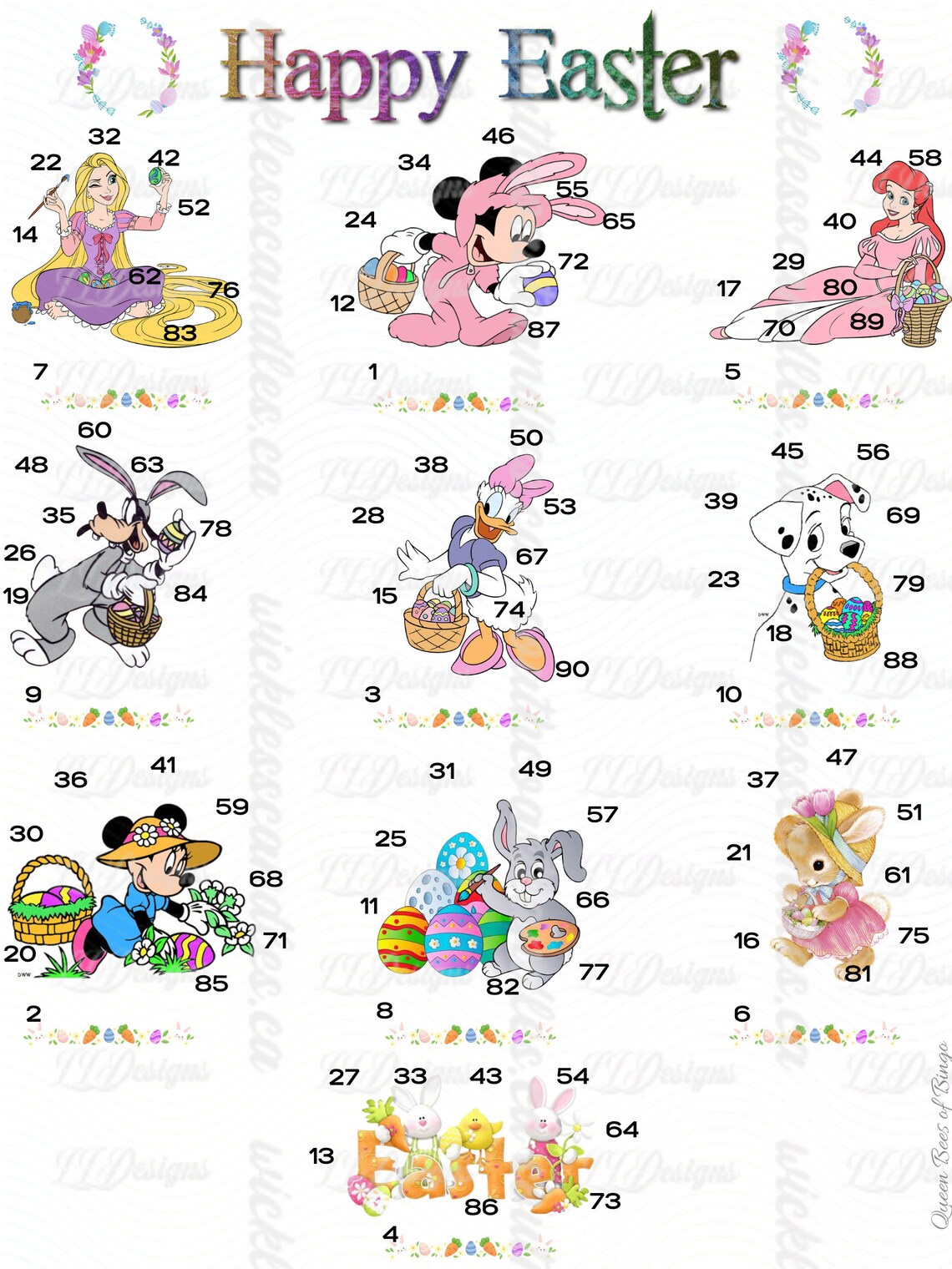 Happy Easter Bingo Board - Etsy