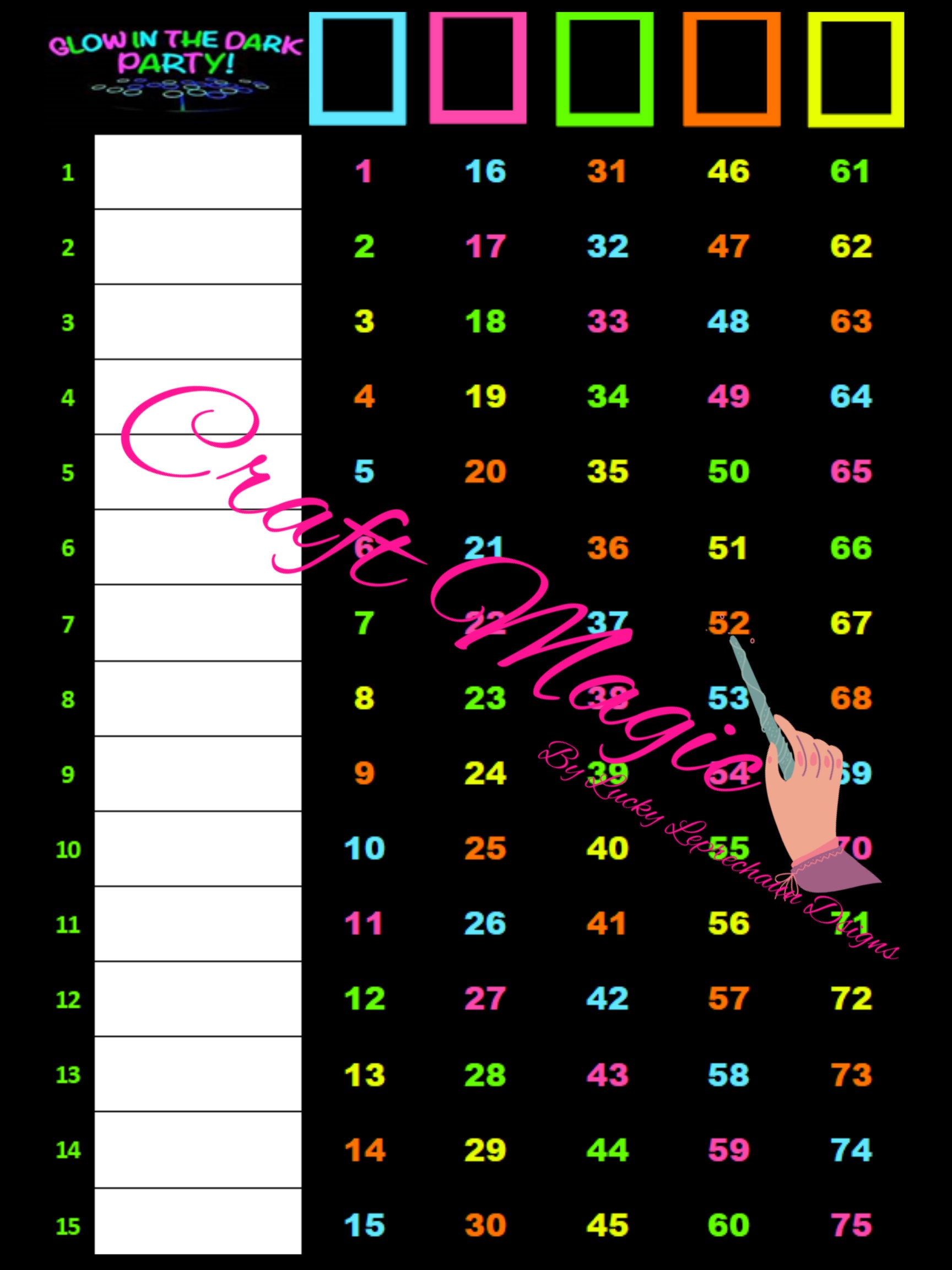 5 Bingo Boards for 5 Bucks - Etsy