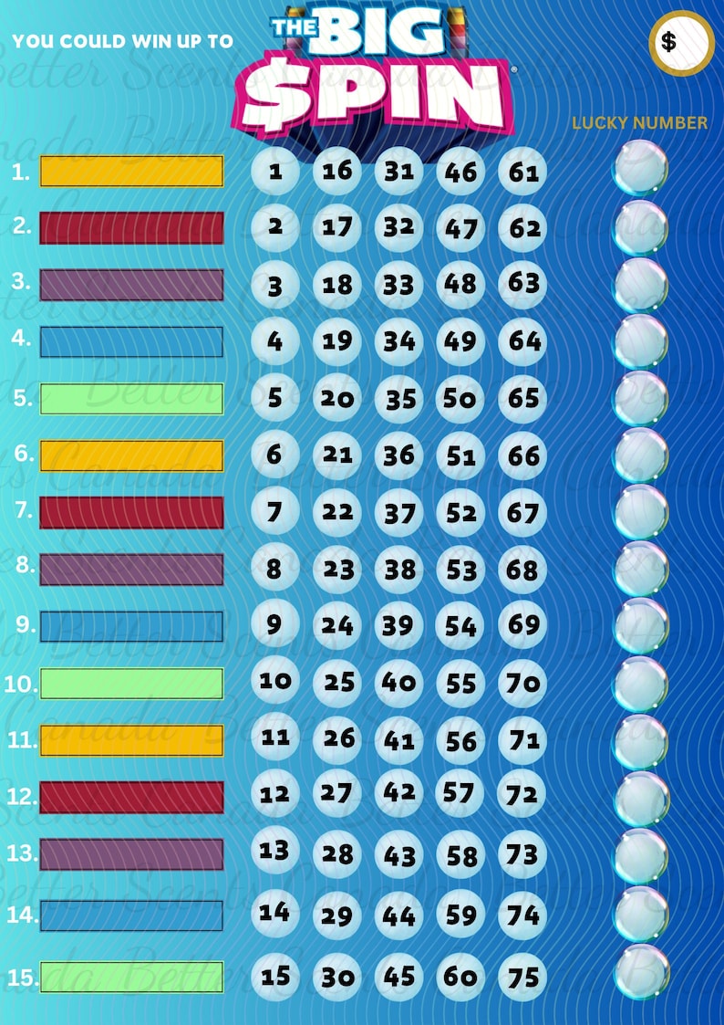 The Big Spin Bingo Board - Etsy