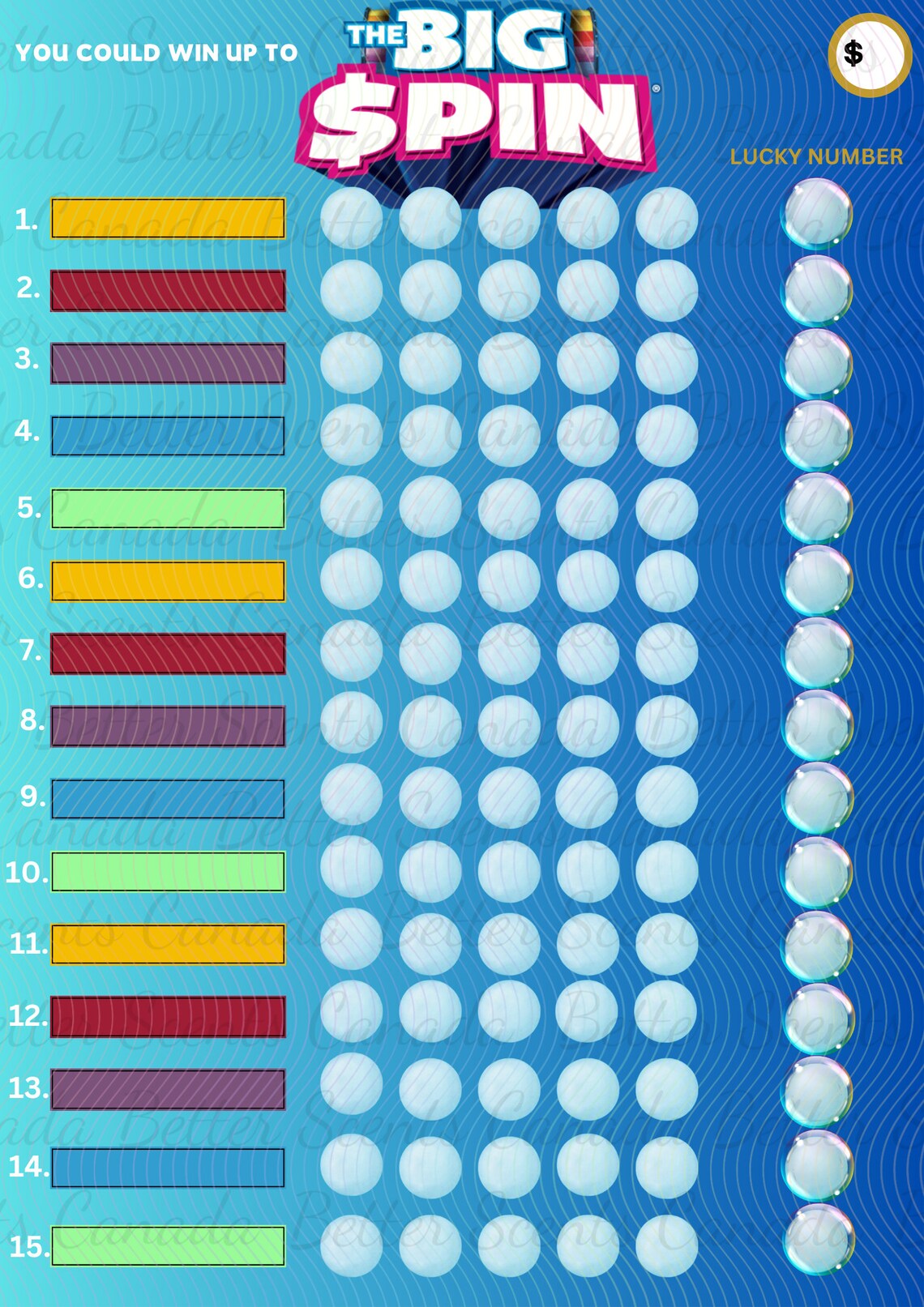 The Big Spin Bingo Board - Etsy