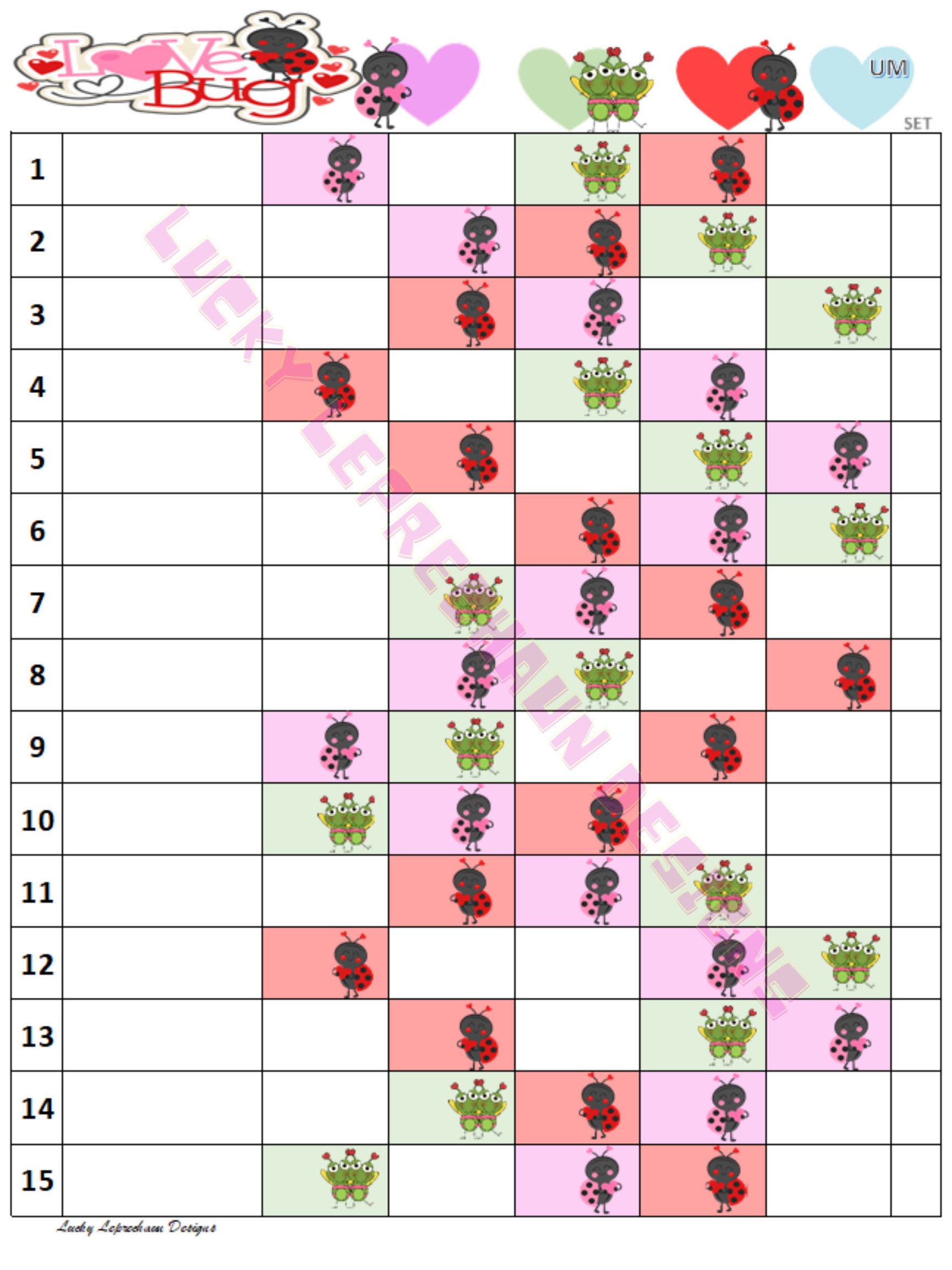 Love Bugs Bingo Board - Etsy