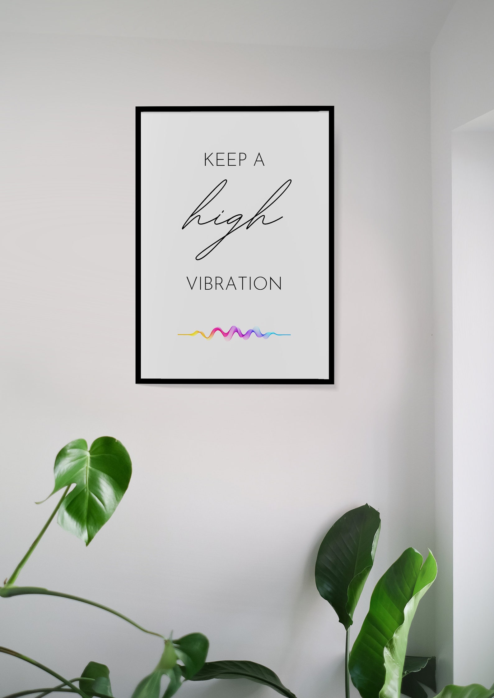 Keep a High Vibration - Digital Art - Modern Design - Healing Art - Etsy