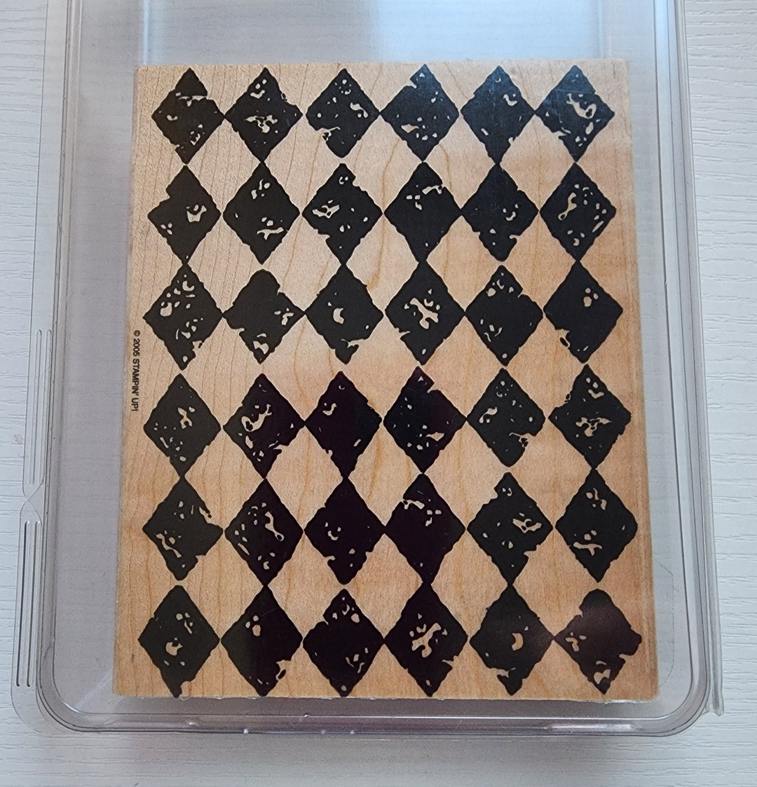 Stampin' Up 2005 Repeating Diamond print Pattern Background Stamp 6x5 ...