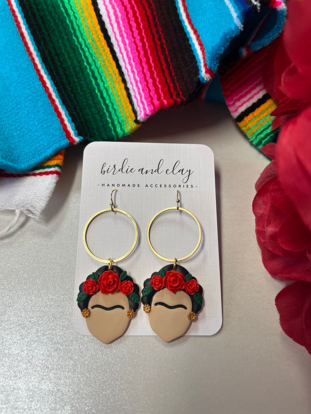 Frida Kahlo Polymer Clay Earrings/frida Kahlo Dangle Earrings/frida ...