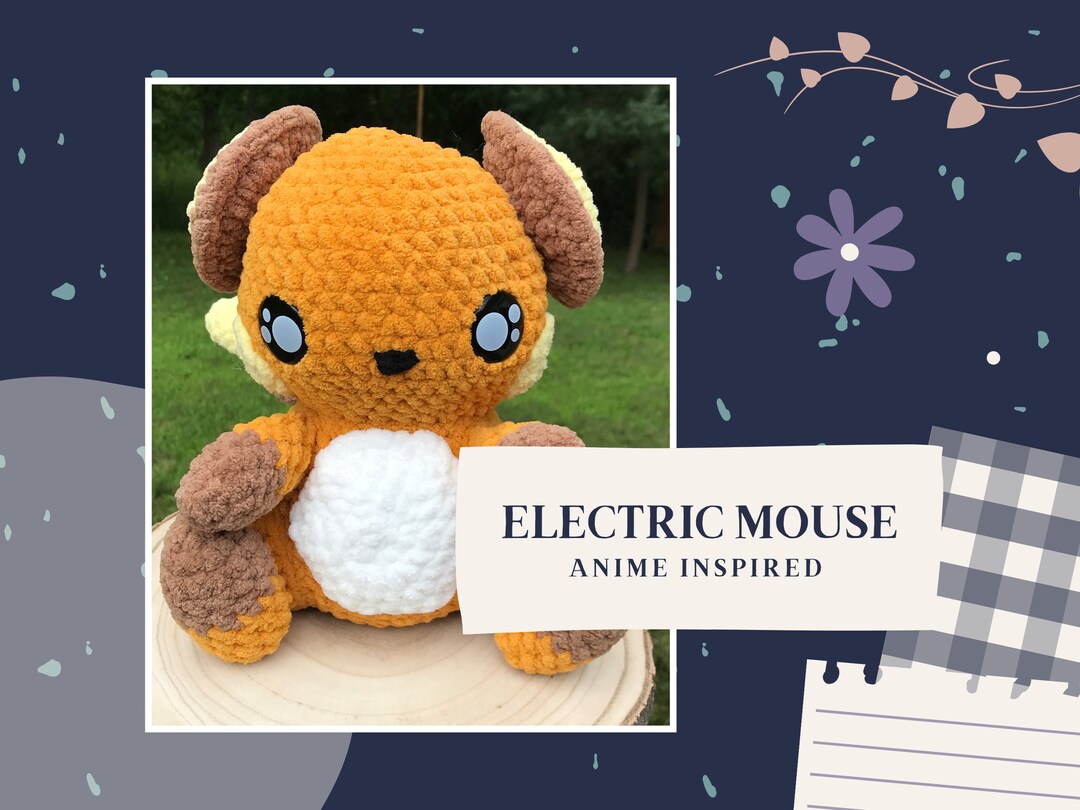 Handmade Electric Rodent Plushie Soft Amigurumi Toy Inspired by a ...