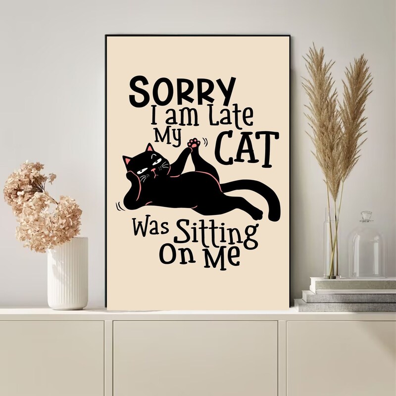 Black Cat Poster - Etsy
