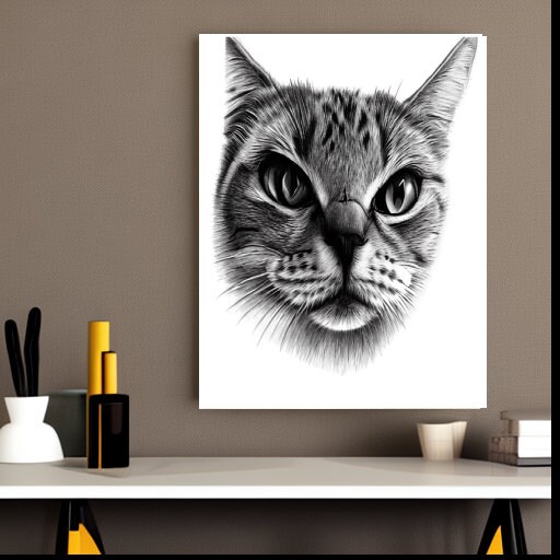 Tabby Cat Poster , Tabby Cat Wall Art tabby Cat Print tabby Cat Artwork ...