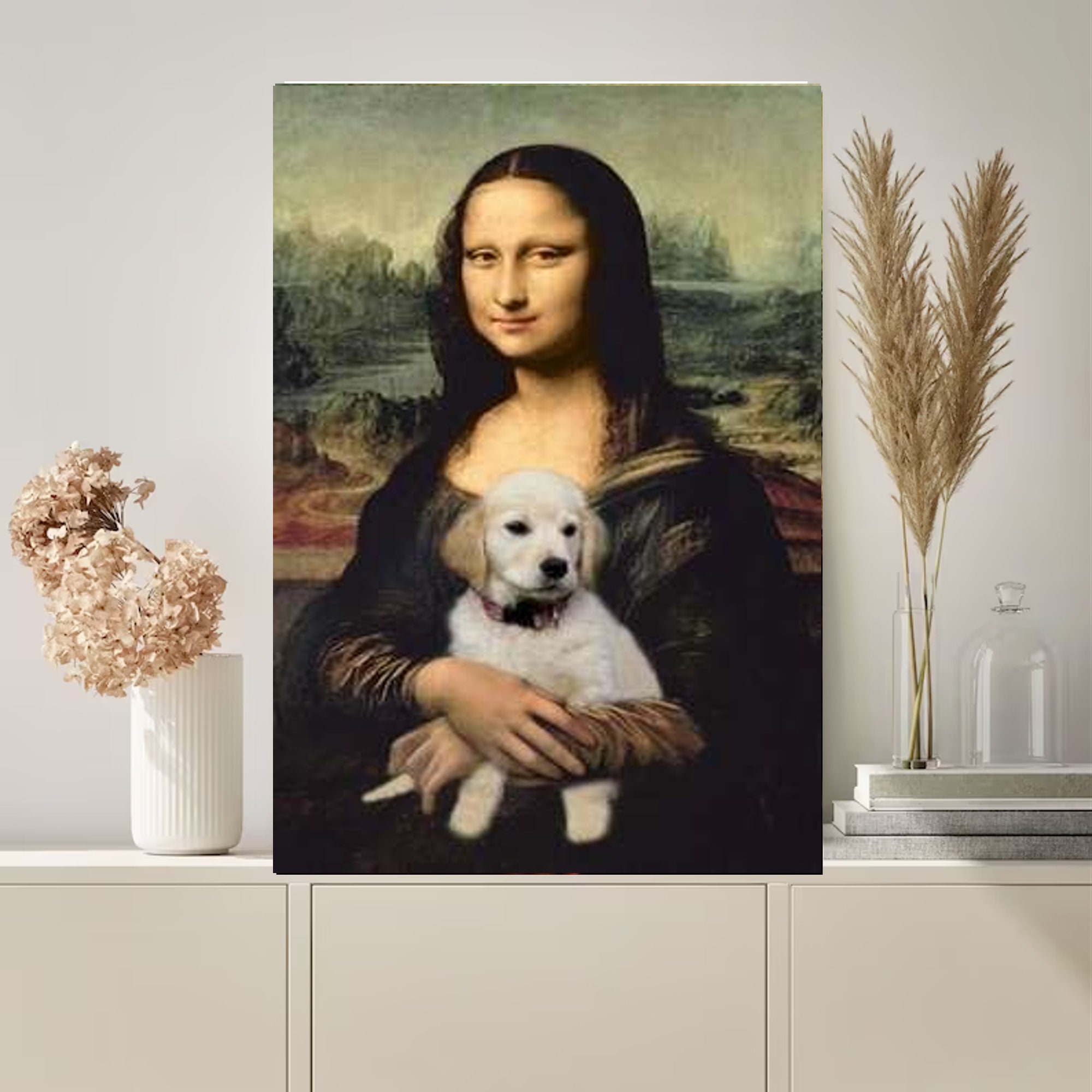 Mona Lisa Dog Print png Printable Original Oil Painting Cat - Etsy Finland