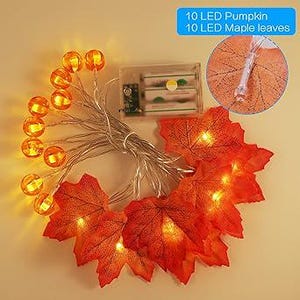 3M Maple Leaf String Lights, Leaf Lights Fall Decorations With LED ...