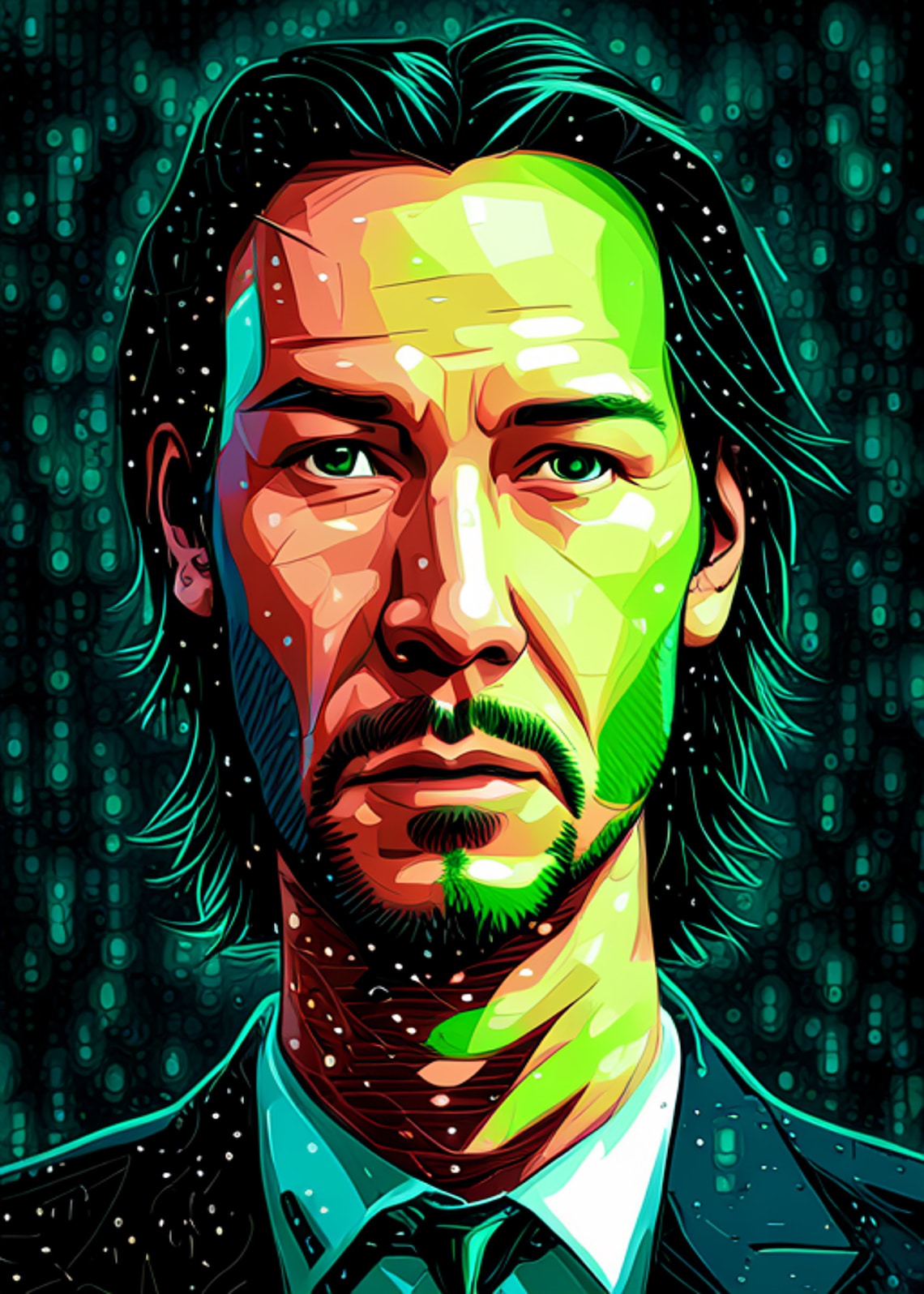 Neo Matrix Art Print ,matrix Poster, Neo Digtial Poster, Ai Generated ...