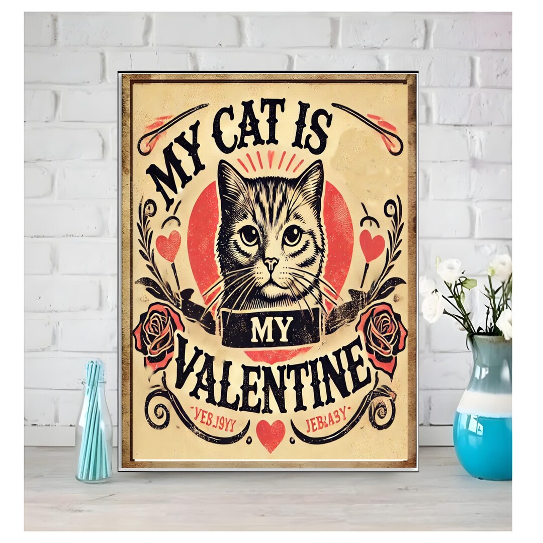 My Spirit Animal is a Grumpy Cat Poster , Black Cat Wall Art - Black ...