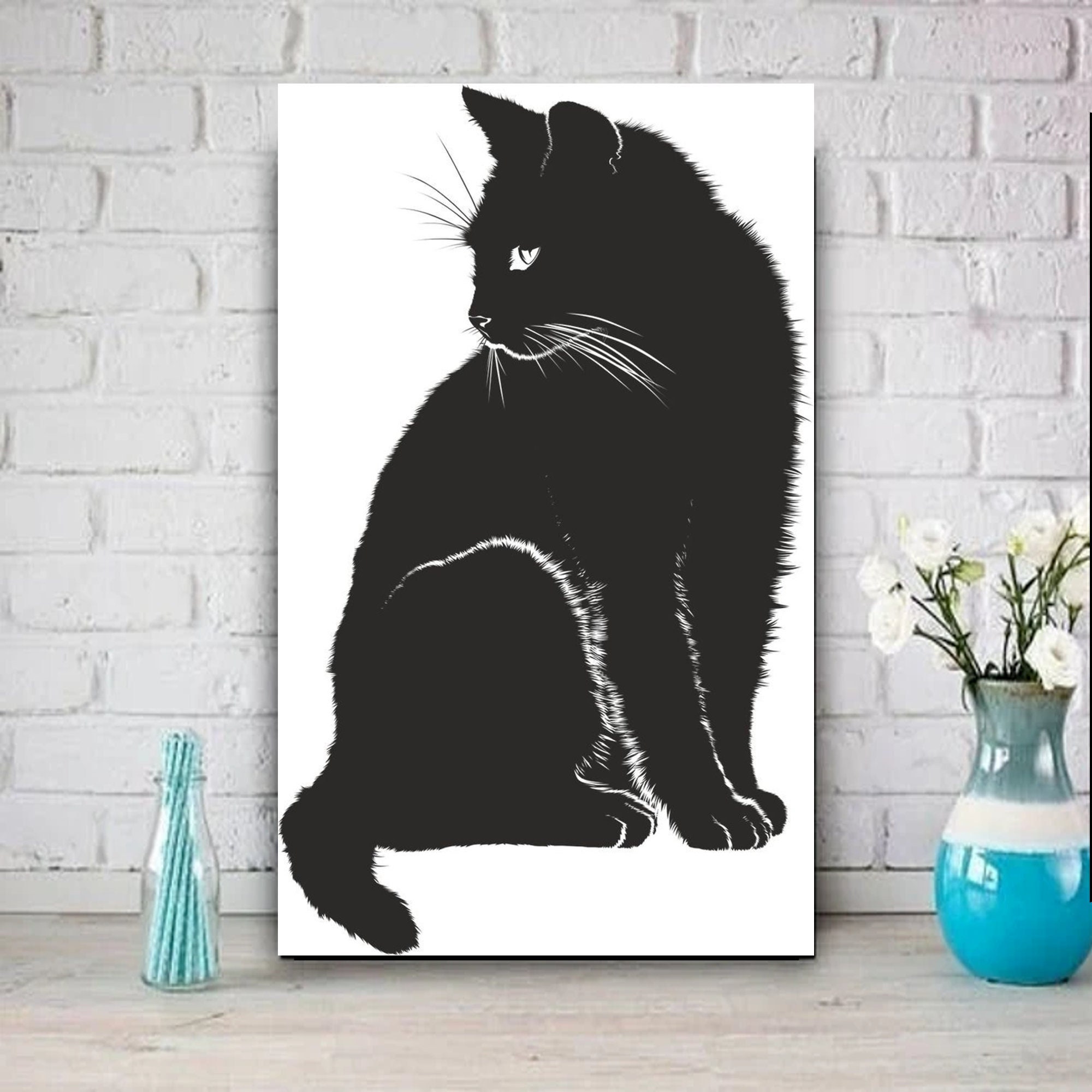 Black Cat Portrait . Black Cat-poster Black Cat Wall Art - Etsy