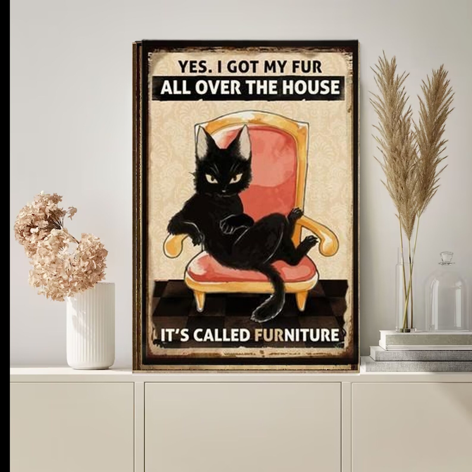 Black Cat Wall Poster Black Cat Wall Art Black Cat Print - Etsy