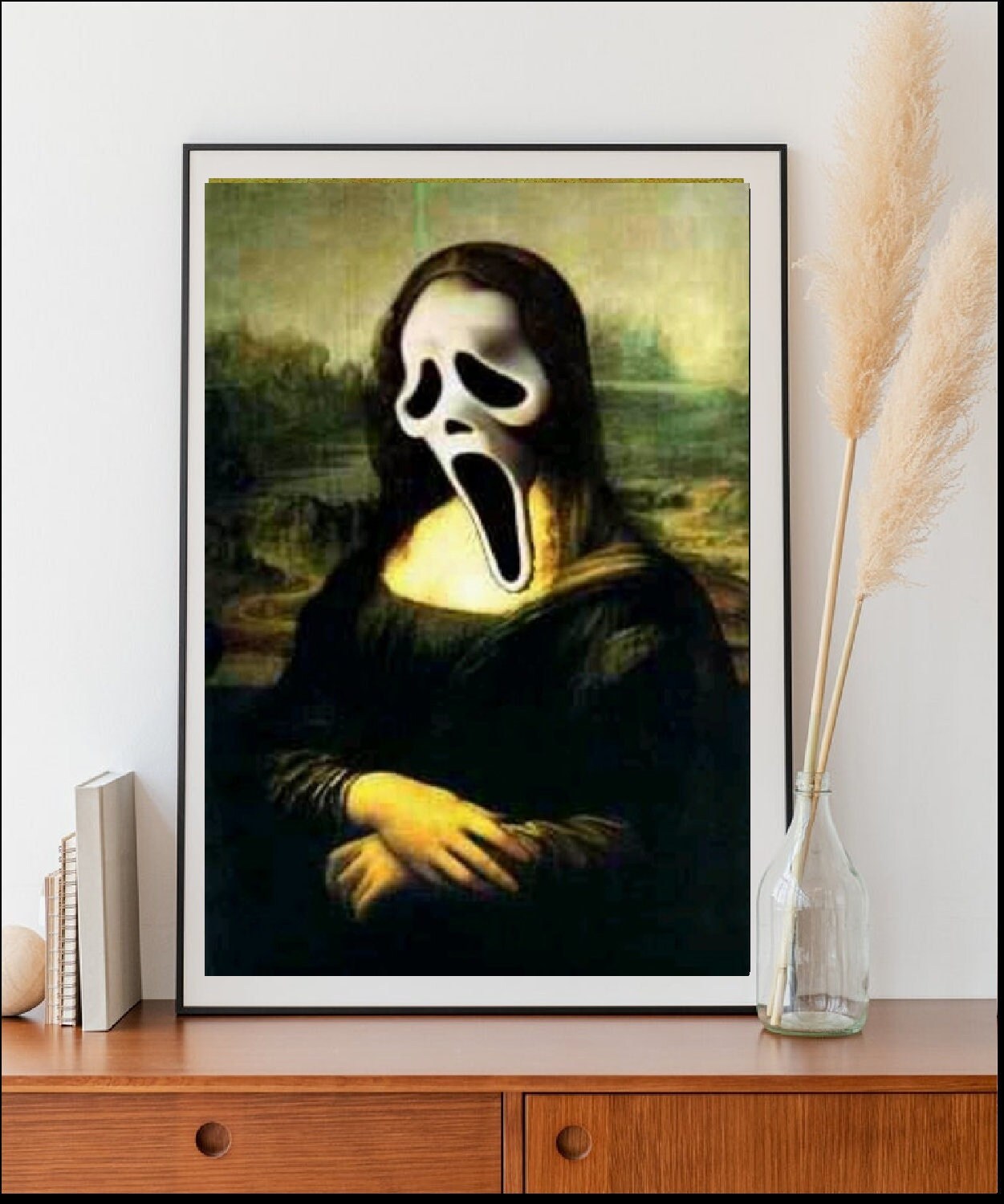 Mona Lisa Ghost Face Print Original Oil Painting De Vinci - Etsy