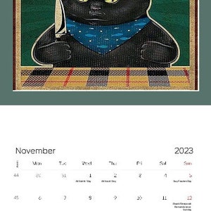 2025wall Calendar, Black Cat Calander Funny , Wall Planner, Home and ...