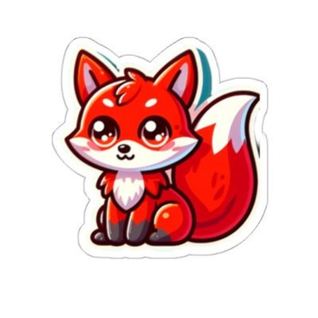 Cute Red Fox Sticker , Red Fox With Vinyl Sticker Decal red Fox Laptop ...