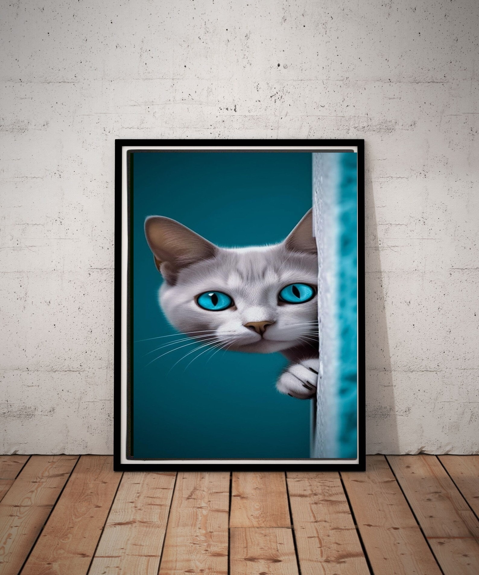 Peeking Tabby Cat Poster ,tabby Cat Wall Art Tabby Print Cat Artwork ...