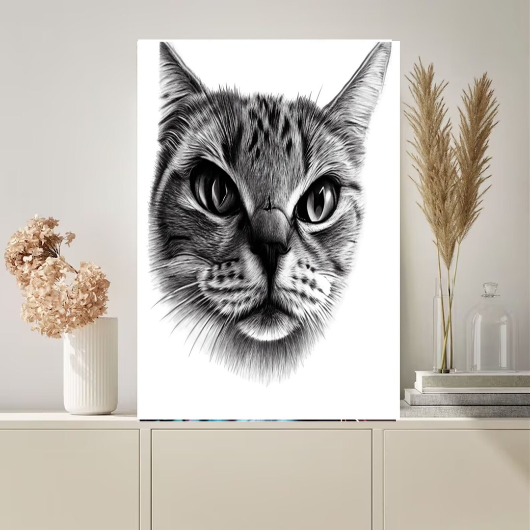 Tabby Cat Poster , Tabby Cat Wall Art -tabby Cat Print -tabby Cat ...