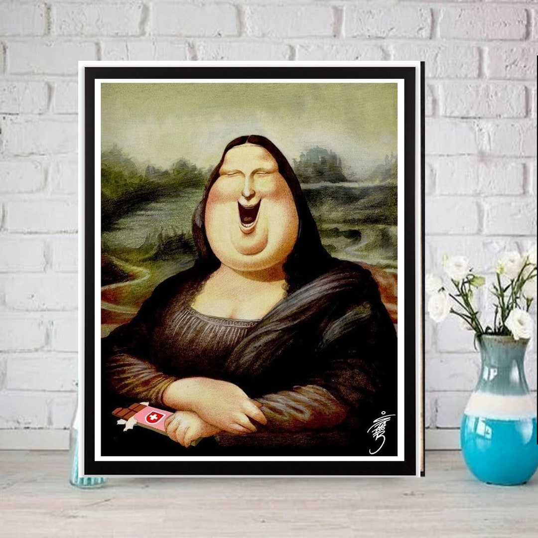 Mona Lisa Laughing Girl Print, Original Oil Painting De Vinci Portrait ...