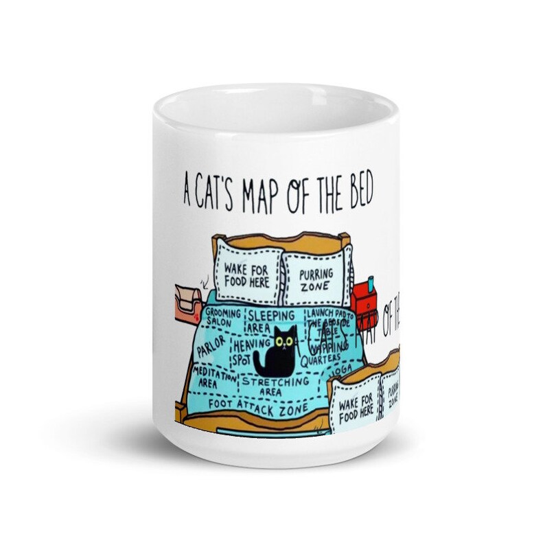 A Cats Map of the Bed retro Black Cat smoking Black | Etsy