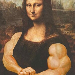 Mona Lisa With Muscles Print, Jpeg Svg,png Printable Original Oil ...