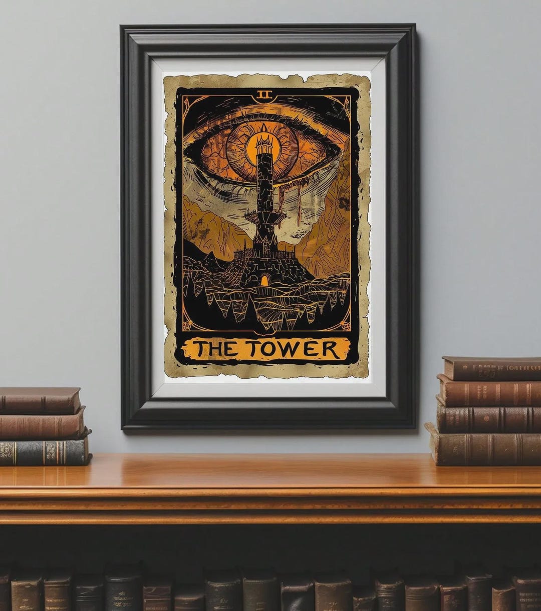 The Tower Tarot Card Print, Earthy Boho Set, Celestial Wall Prints ...