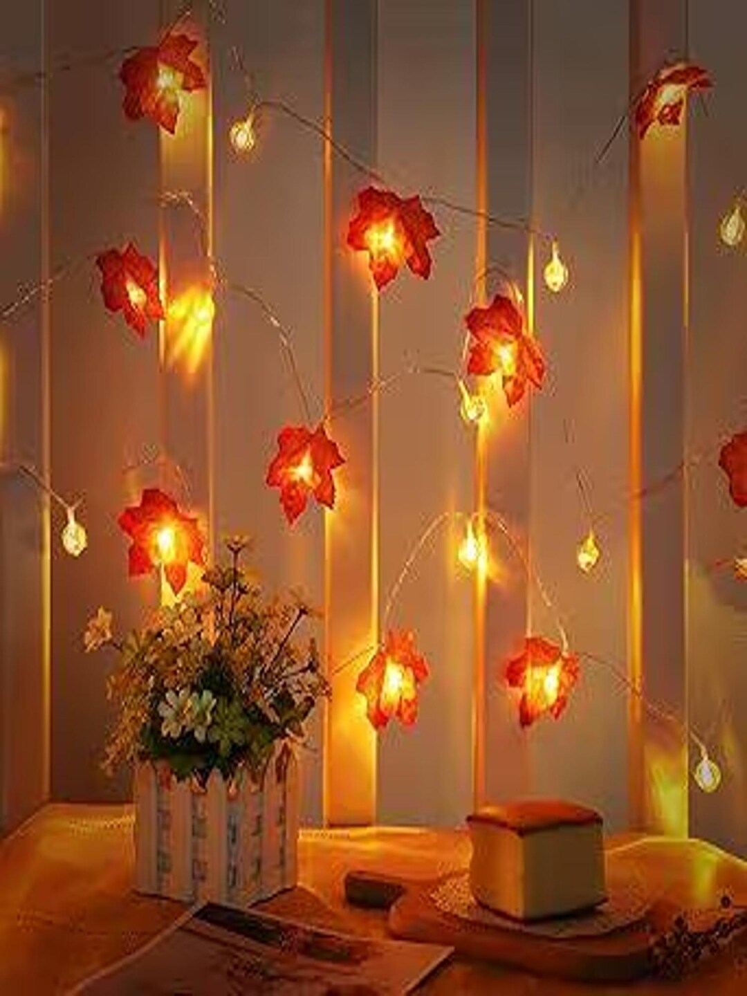 3M Maple Leaf String Lights, Leaf Lights Fall Decorations With LED ...
