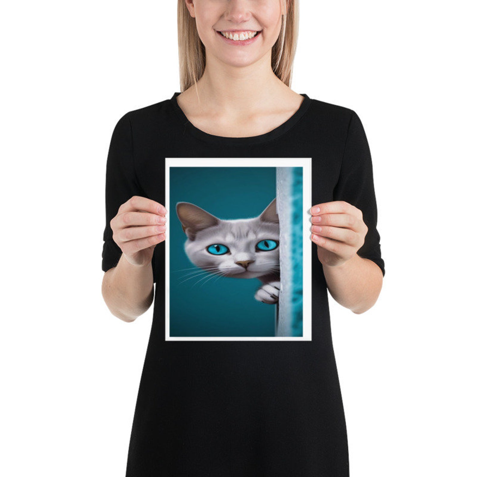 Peeking Tabby Cat Poster ,tabby Cat Wall Art Tabby Print Cat Artwork ...