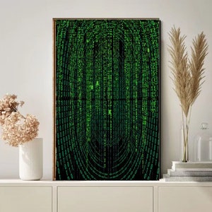 Matrix Rain Art Print ,matrix Rain Code Poster, Matrix Rain Digtial ...