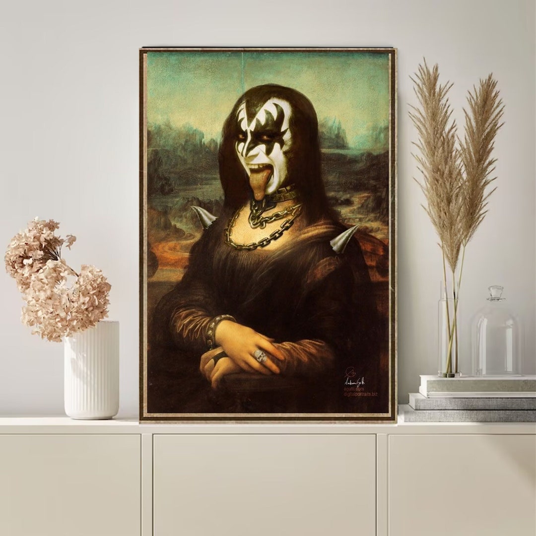 Mona Lisa Wearing a Mask Art Print, Original Oil Painting De Vinci ...