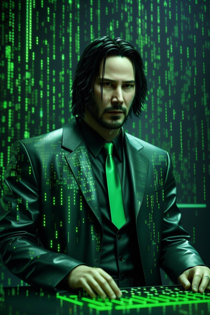 Neo Matrix Art Print Matrix Poster Neo Digtial Poster Ai Generated Poster Etsy