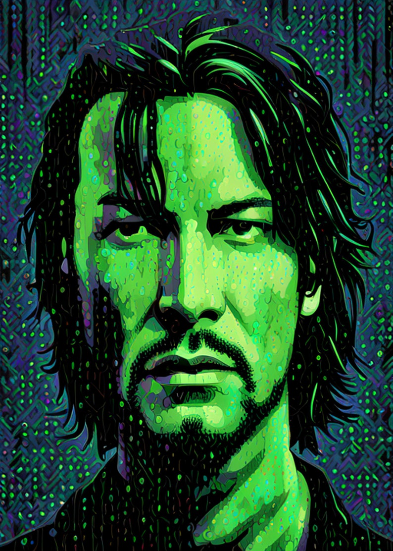 Neo Matrix Art Print ,matrix Poster, Neo Digtial Poster, Ai Generated ...