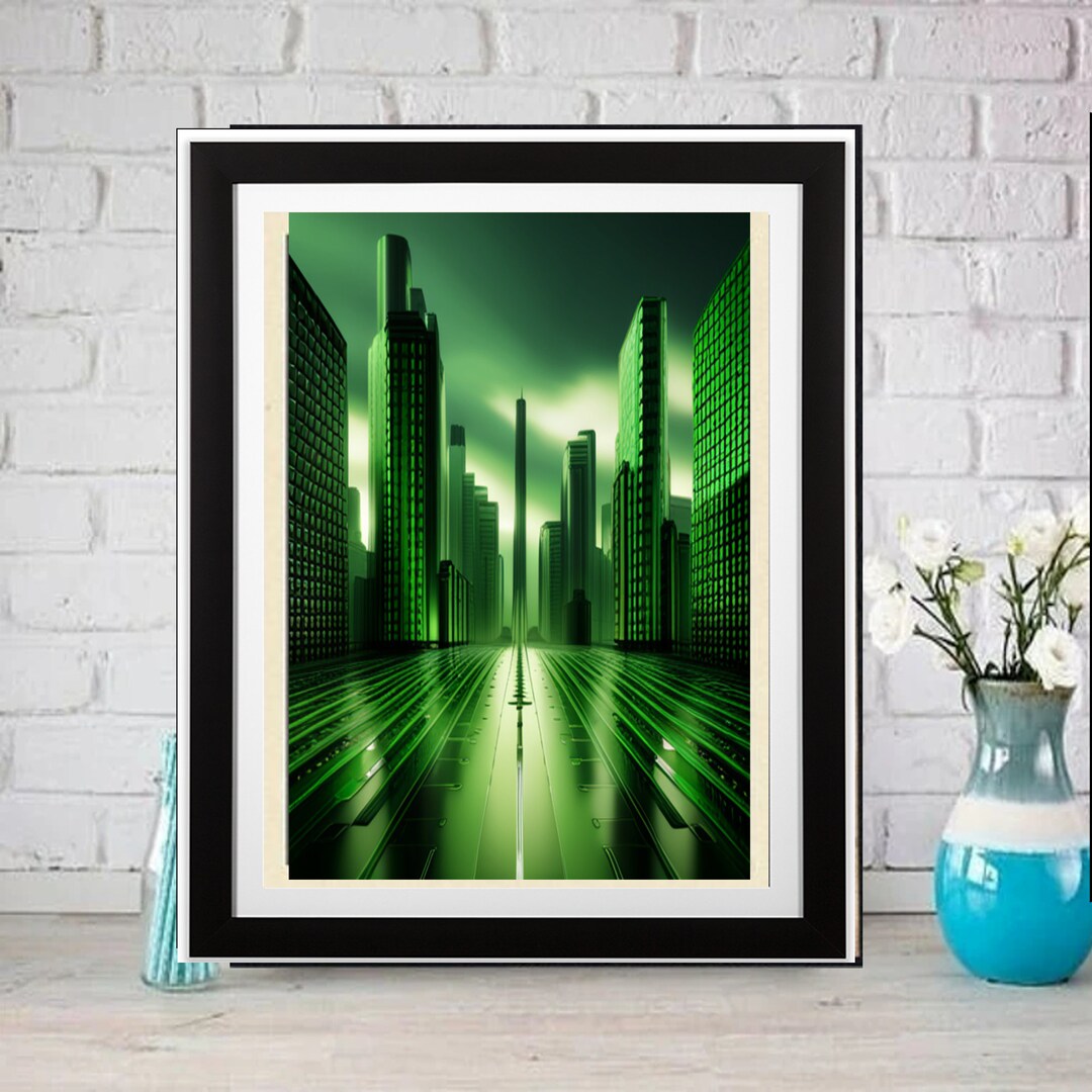 Matrix Art Print ,matrix Rain Code Poster, Matrix Rain Digtial Poster ...