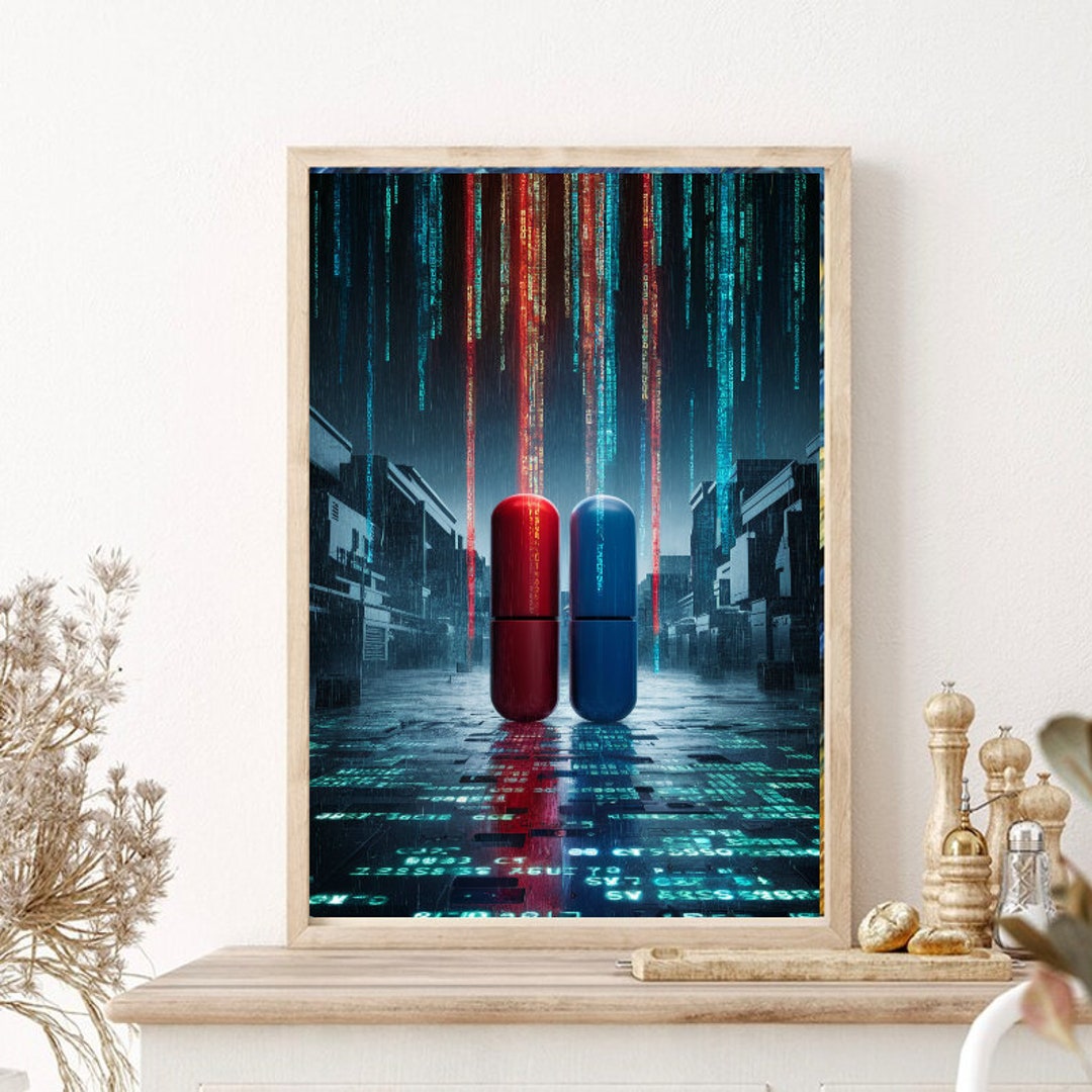 Matrix Wall Art ,matrix Blue Pill Red Pill , Matrix Ai Generated Art ...
