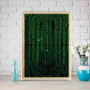 Matrix Rain Art Print ,matrix Rain Code Poster, Matrix Rain Digtial ...