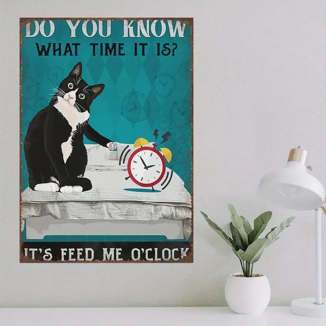 Do You Know What Time It is Black Cat-poster ,black Cat Wall Art -black ...