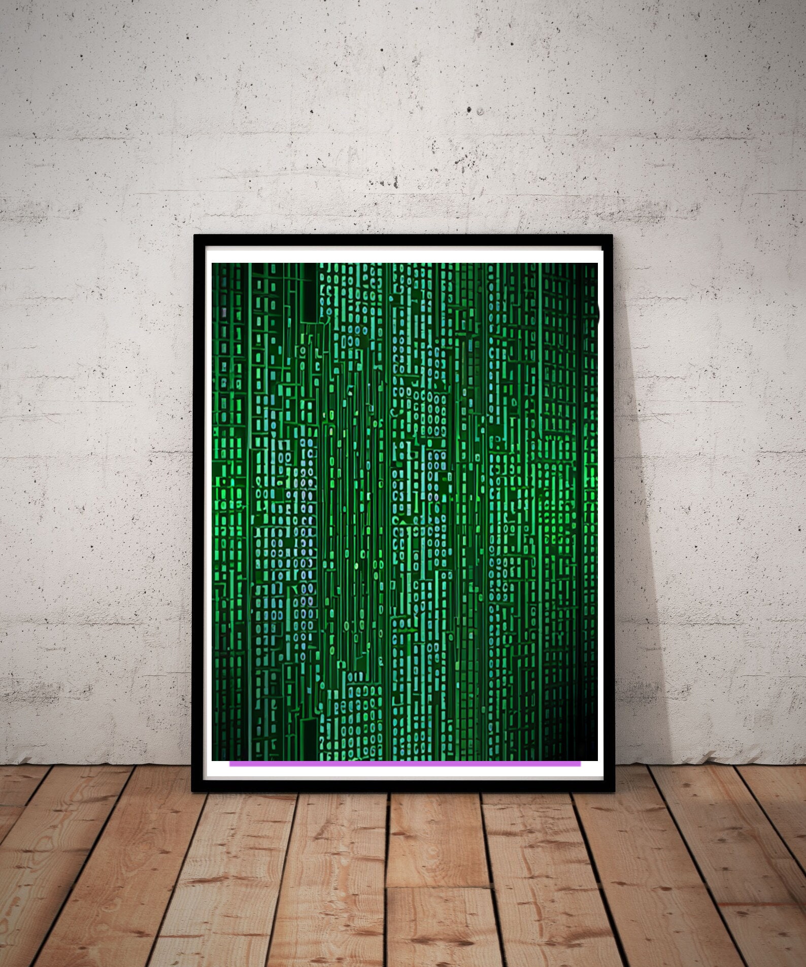 Matrix Rain Art Print Matrix Rain Code Poster Matrix Rain Digtial Poster Ai Generated Poster