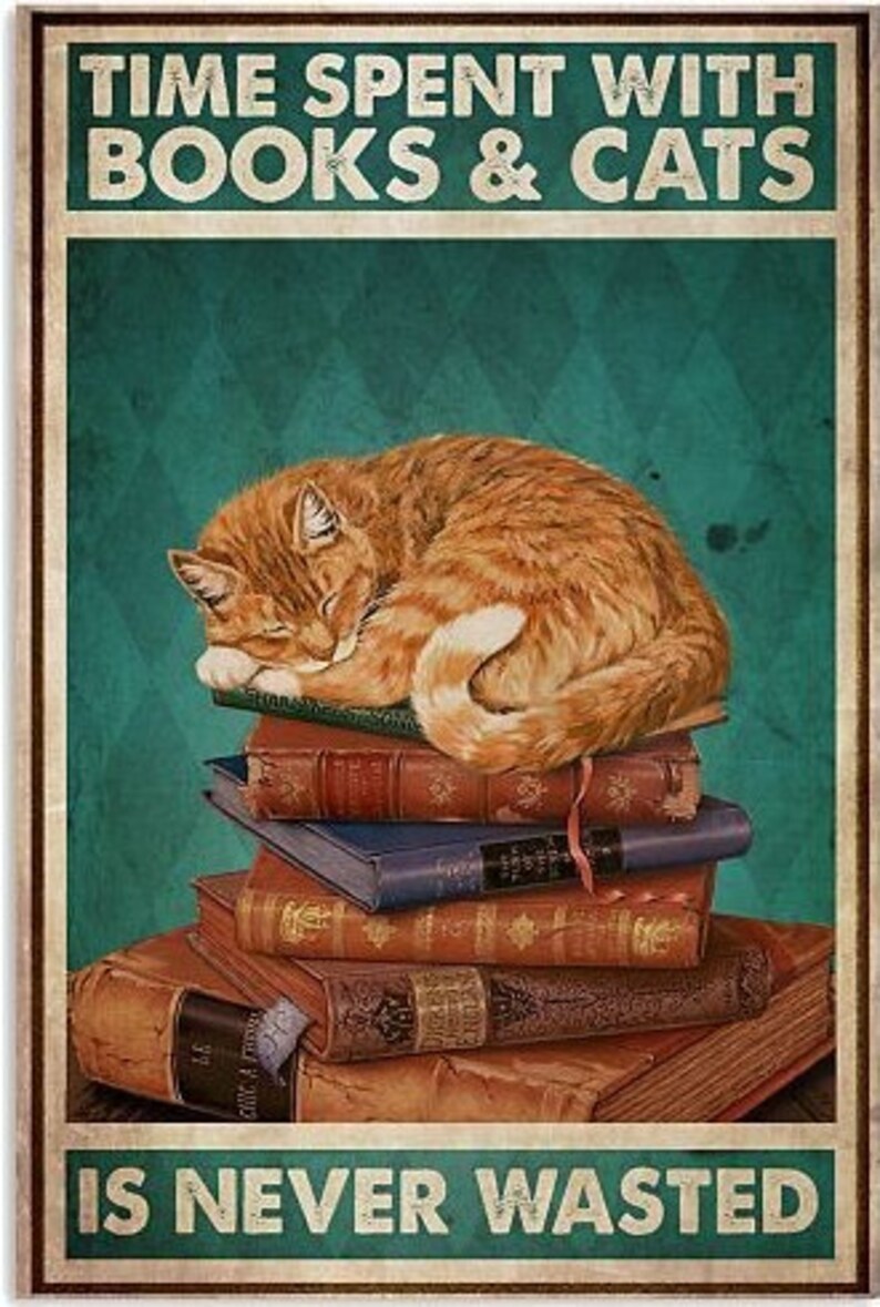 Time Spent With Cats is Never Wasted Black Cat-poster , Black Cat Wall ...