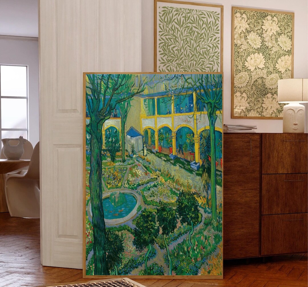 Van Gogh Courtyard of the Hospital at Arles Painting Art Print | Home ...