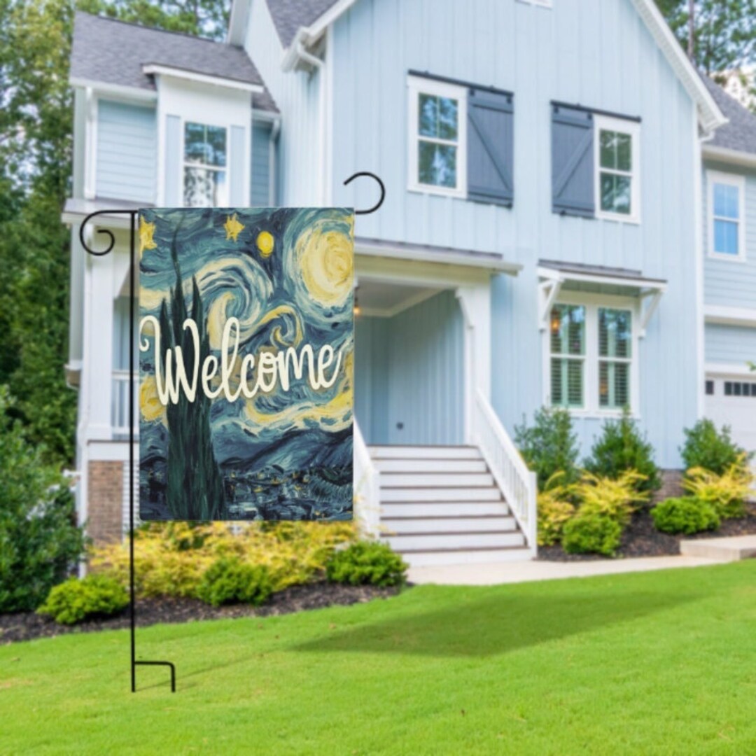 Starry Night Garden Flag ,starry Night Garden Yard Flags Double Sided ...