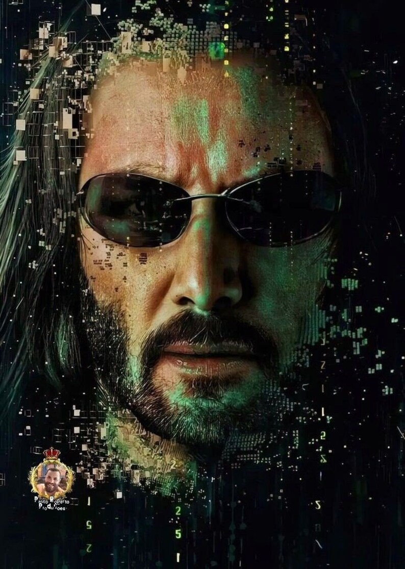 Matrix Wall Art keanu Reeves Ai Art matrix Rain Code - Etsy